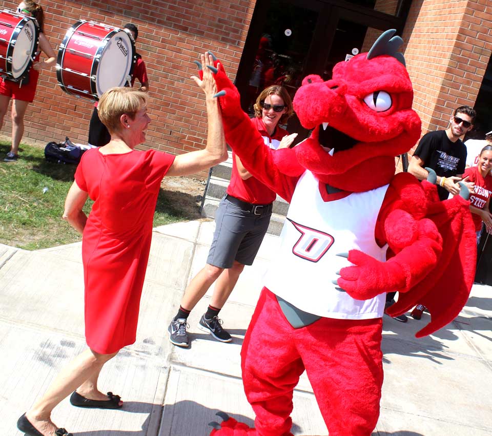 SUNY Oneonta’s Red The Dragon Shows Of New Futuristic Costume – All Otsego