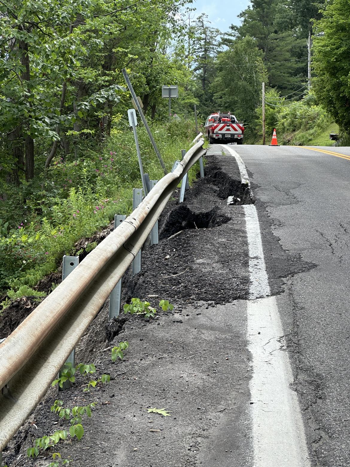 Washed Out Section of Route 80 Reported – All Otsego