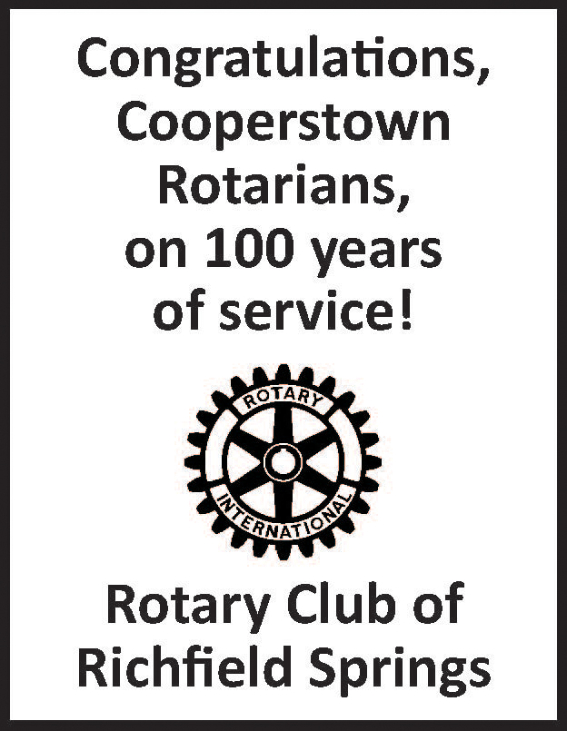 Rotary 100th Anniversary Congratulations – All Otsego